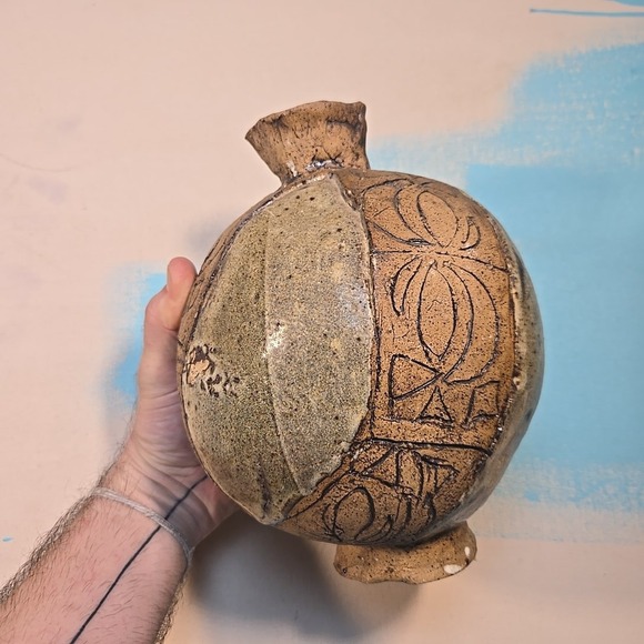 LAK | Art | Vtg 978 Lak Studio Pottery Signed Stoneware Canteen Jug ...